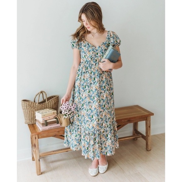 Matilda Jane | Dresses | Matilda Jane Floral Maxi Dress Size Xl Puff ...